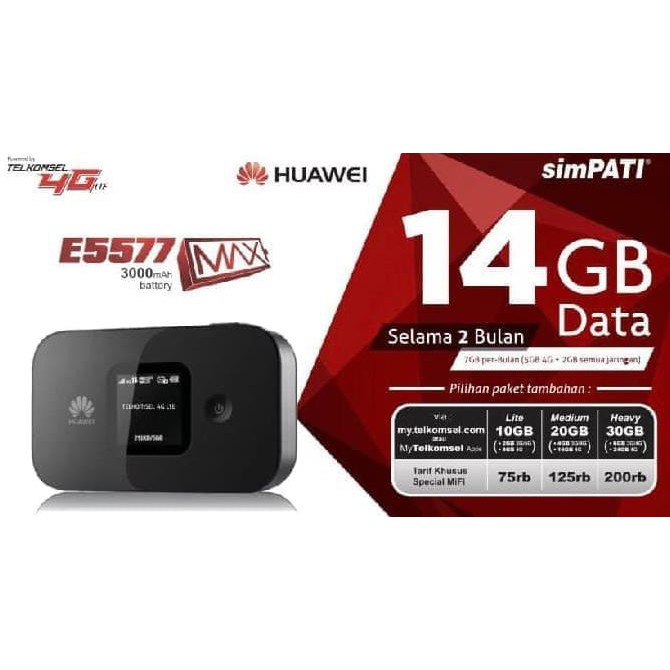 Jual Modem Huawei E5577 Max Unlock Baterai Double 3000Mah Wifi Mifi ...