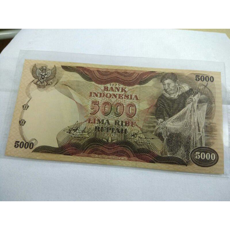Jual Uang 5000 tahun 1975 // Nelayan // Uang Koleksi // Rupiah Pelayar ...