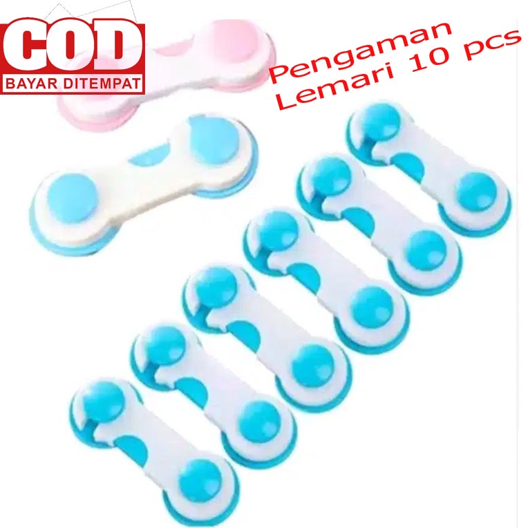 Jual Paket 10 Pcs Alat Pengaman Kunci Lemari / Laci Safety Lock ...