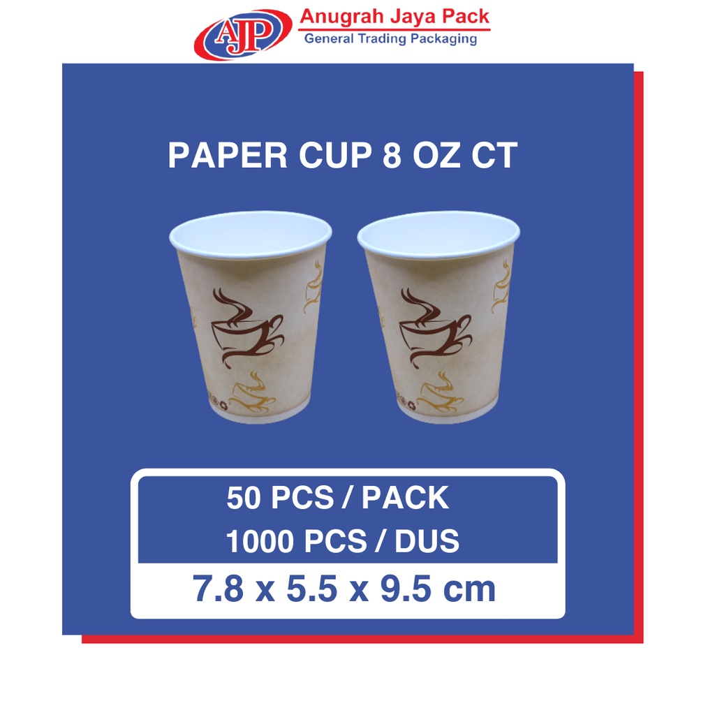 Jual Paper Cup 8 Oz CT - Gelas Kertas Minuman Panas 8 Oz CT Tanpa Tutup | Shopee Indonesia