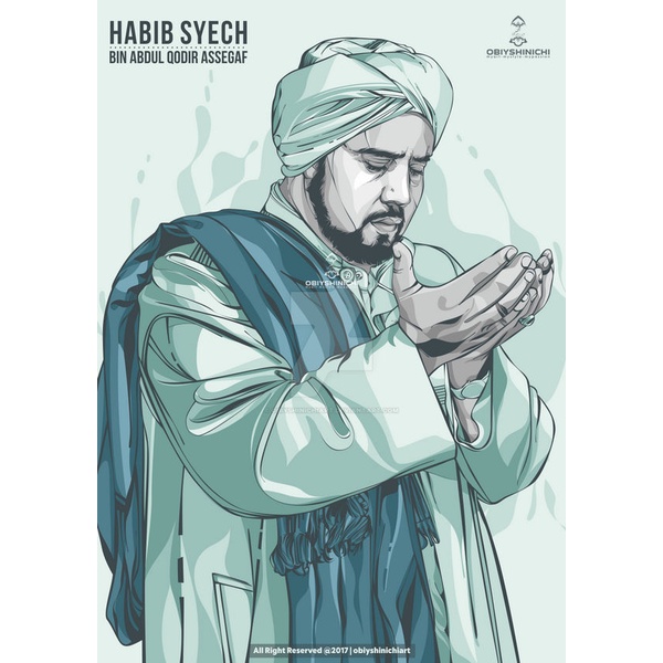 Jual Foto spanduk Habib Syech bin abdul qodir assegaf poster habib syech assegaf hiasan dinding ...