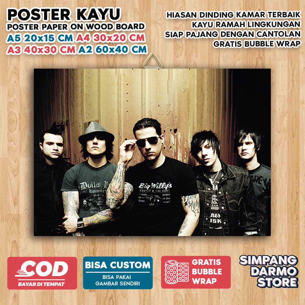 Jual Poster Kayu Dark Aesthetic Avenged Sevnfold Band Metal M Shadows ...