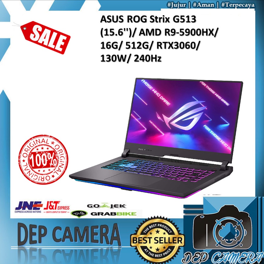 Jual ASUS ROG Strix G513 (15.6'')/ AMD R9-5900HX/ 16G/ 512G/ RT ...