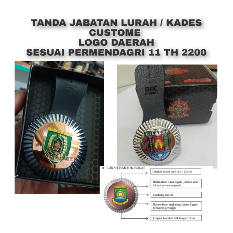 Jual Tanda Jabatan LURAH - Tanda Jabatan Kades dengan Logo Daerah ...