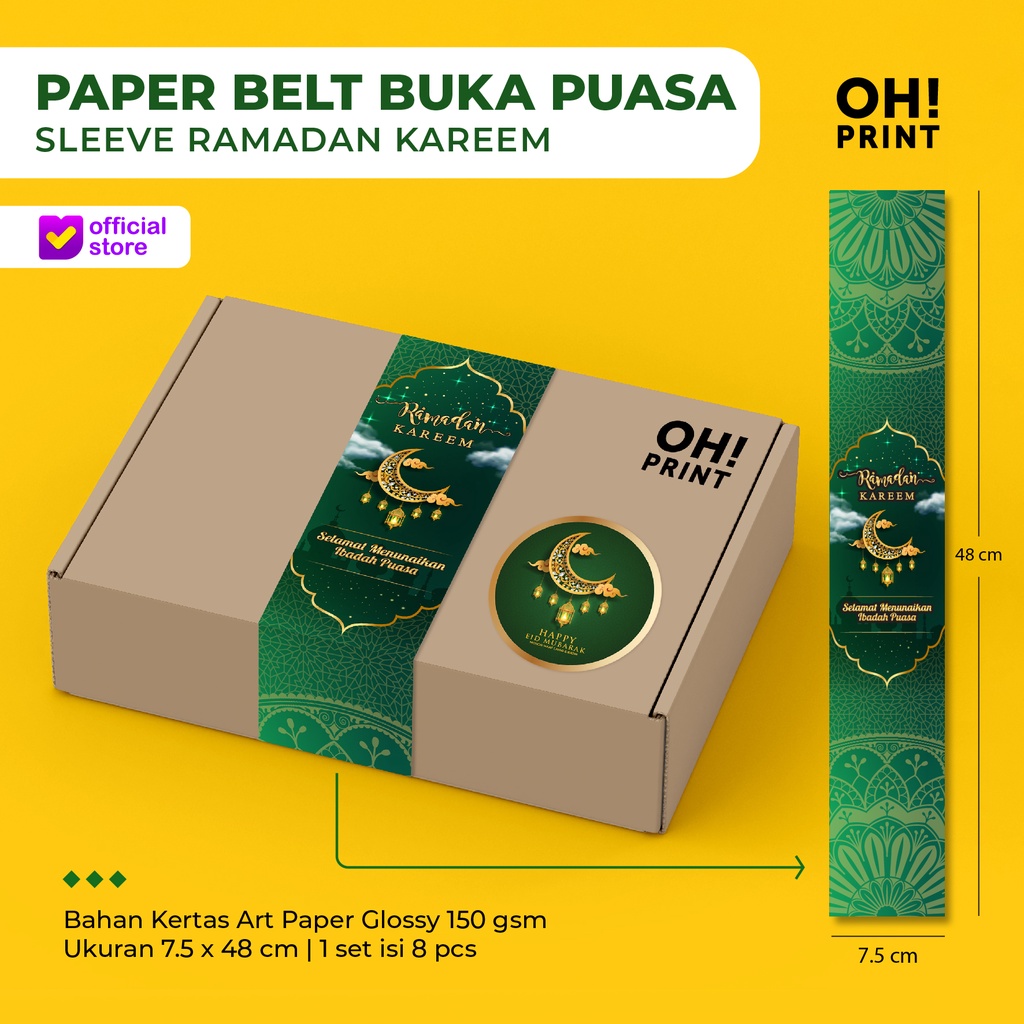 Jual 32 PCS Paper Belt Buka Puasa | Paper Sleeve Ramadan Kareem | Sabuk ...