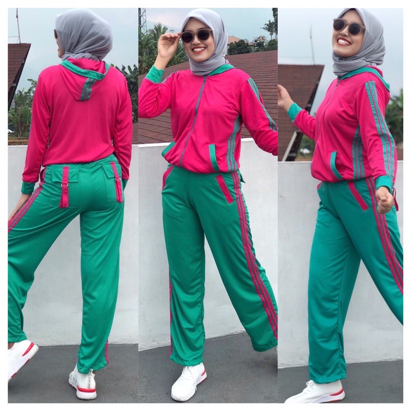 Jual Setelan senam olahraga outdoor / baju senam muslim / baju senam ...