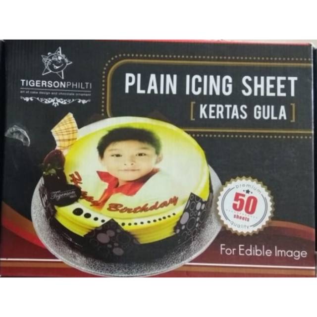 Jual PLAIN ICING KERTAS EDIBLE TIGERSON 1BOX ISI 50LMBR | Shopee Indonesia