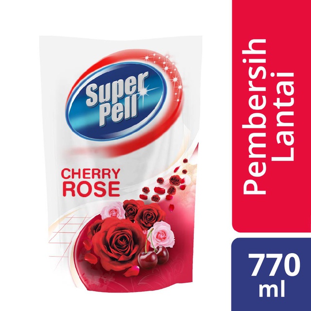 Jual Super Pell Pembersih Lantai Cherry Rose Pouch 770Ml | Shopee Indonesia