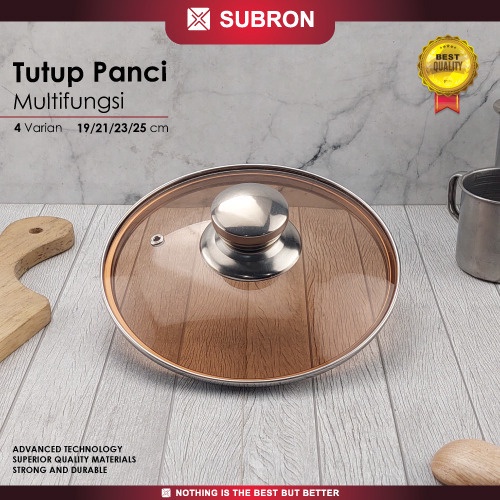 Jual SUBRON Tutup Panci Sup 16cm 18cm 20cm 22cm 24cm 26cm Milk Pot Kaca ...