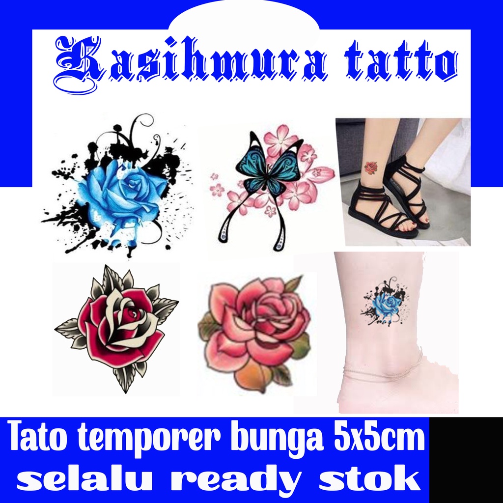 Jual tato temporer bunga aesthetic simple untuk lengan tangan paha dada ...
