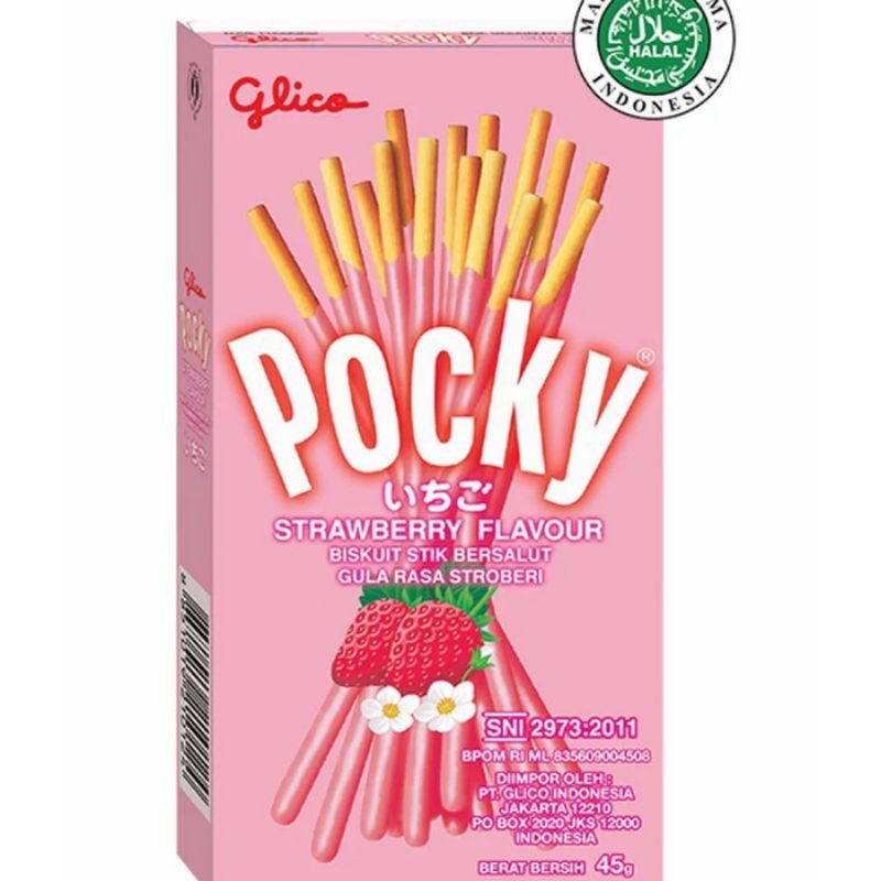Jual GLICO POCKY Pink Strawberry Stroberi Biskuit Stik 45 Gr AYES ...