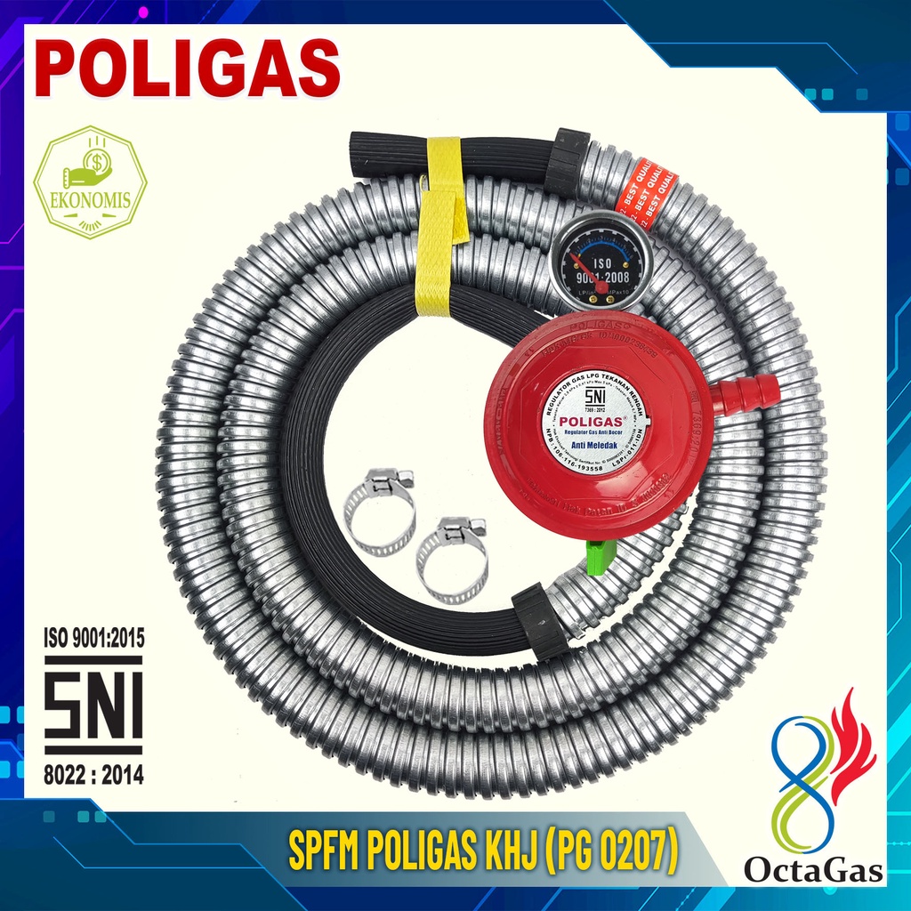 Jual Poligas Paket Selang Gas + Regulator Kompor Gas 1 Pengunci (PG ...