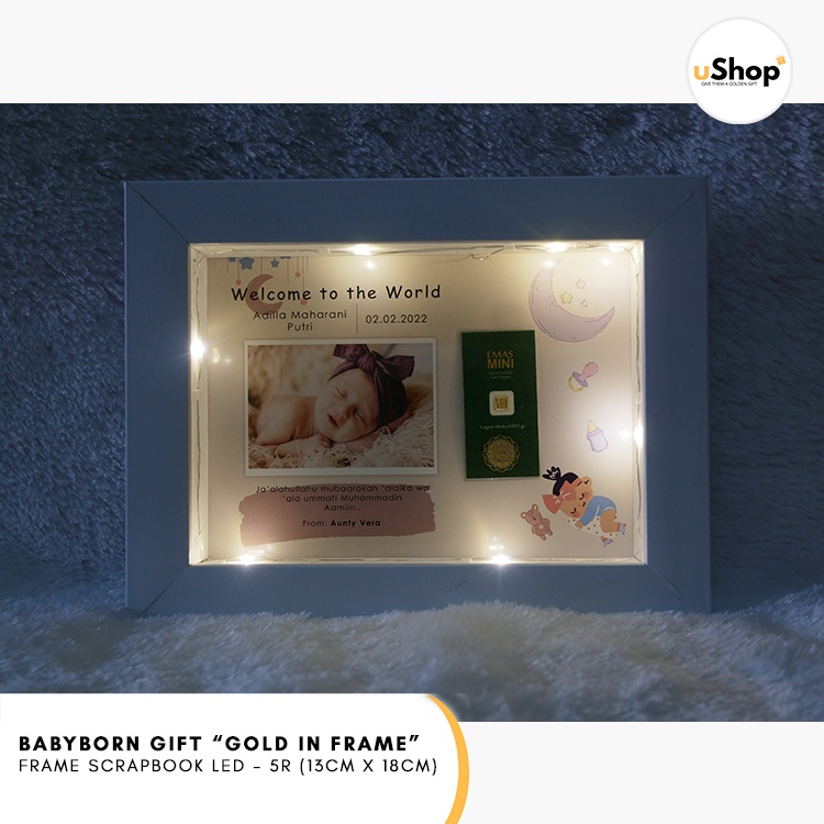 Jual Kado Lahiran Bayi Newborn Kado Baby Newborn Frame Scrapbook 5R LED ...