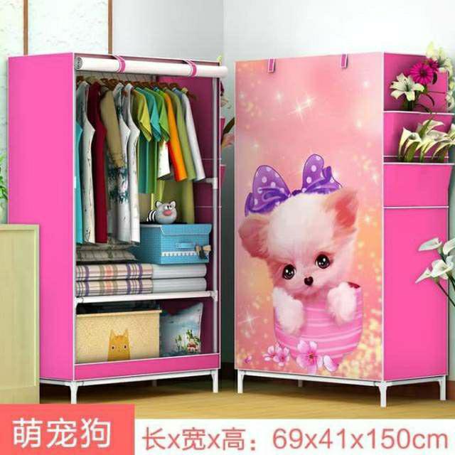 Jual LEMARI RAK PORTABLE 1 SISI MOTIF 3D | LEMARI RACK PORTABLE ...