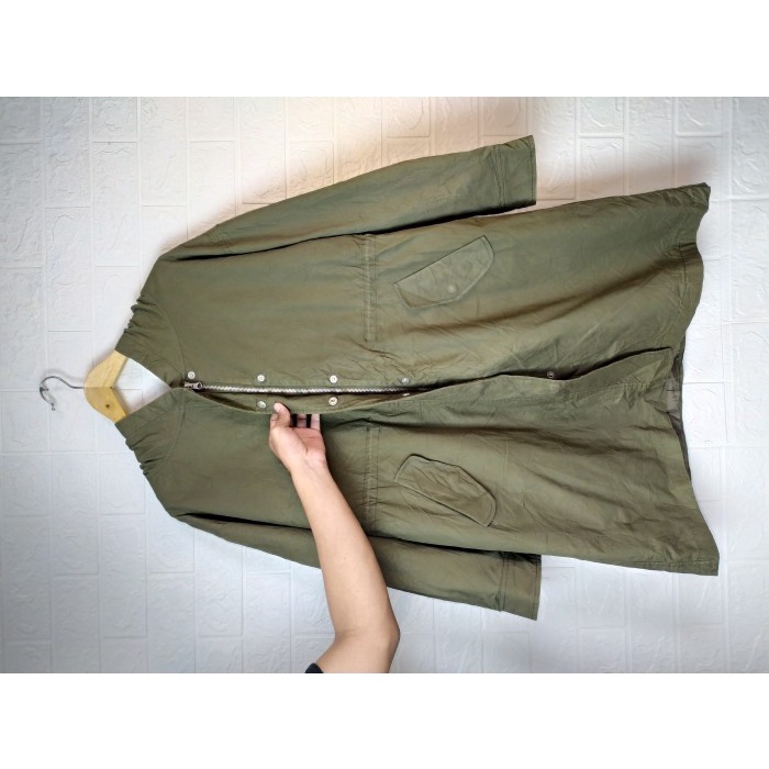 Jual JAKET PARKA KANCING DAN ZIP BRAND SELF SERVICE ORIGINAL GREEN ARMY ...