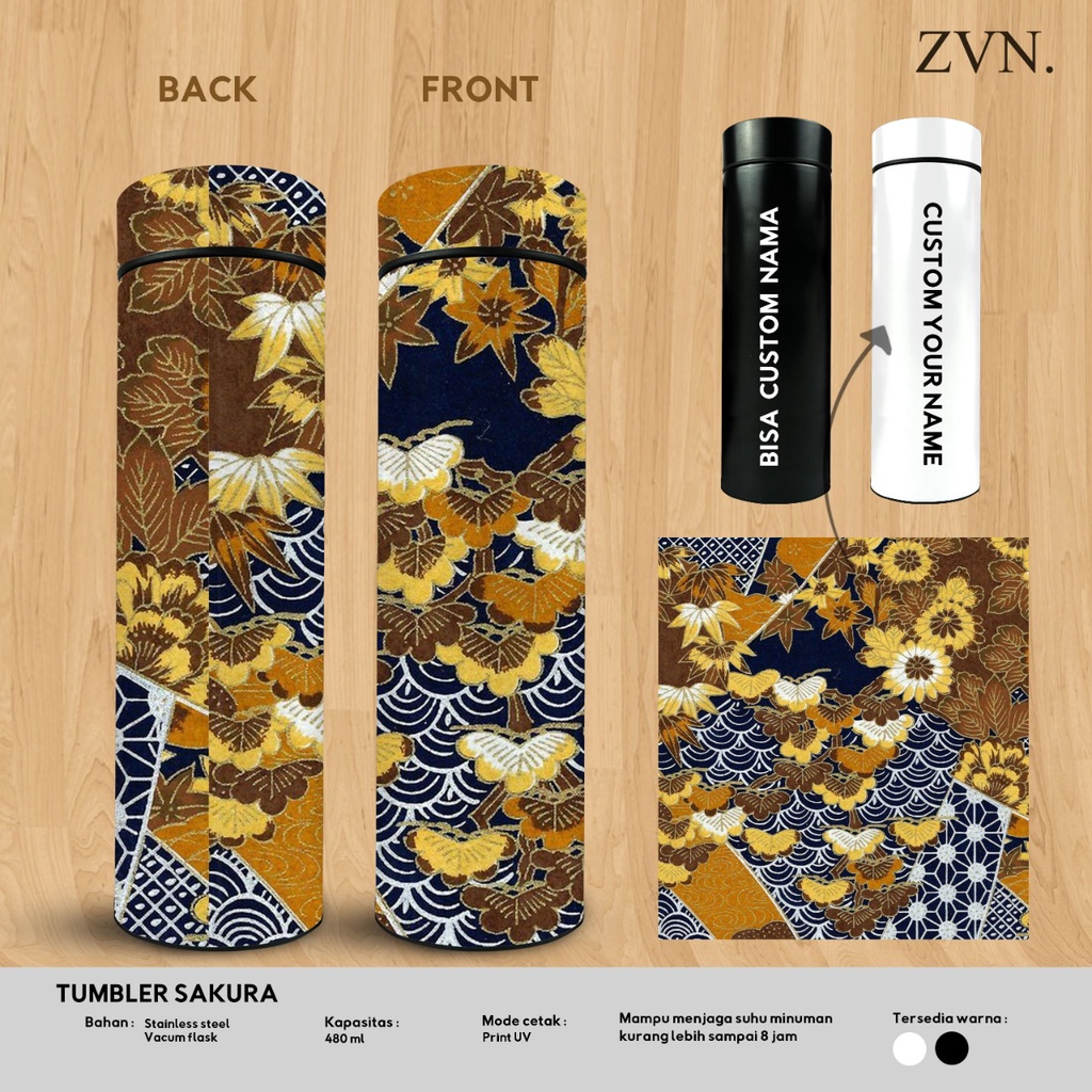 Jual Tumbler Sakura Custom Edisi Batik Nusantara - ZVN | Shopee Indonesia