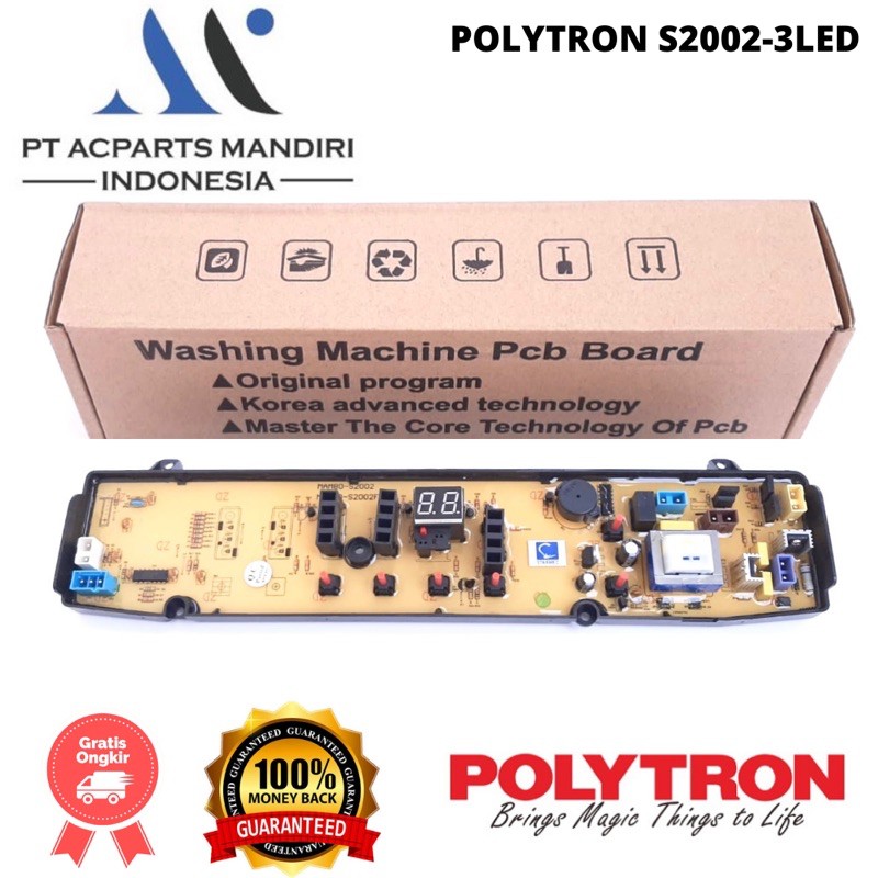 Jual modul mesin cuci polytron PAW-8010LM FUZZY LOGIC ( S2002-3LED ) | Shopee Indonesia