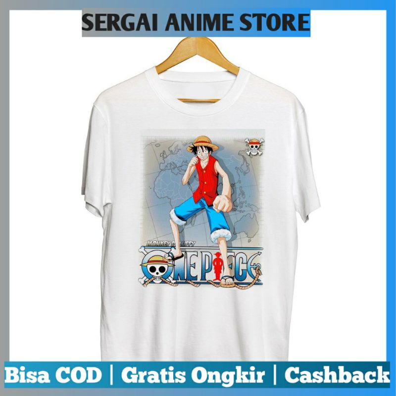 Jual OP26 KAOS ONE PIECE LUFFY PETA | Baju Anime One Piece Sablon ...