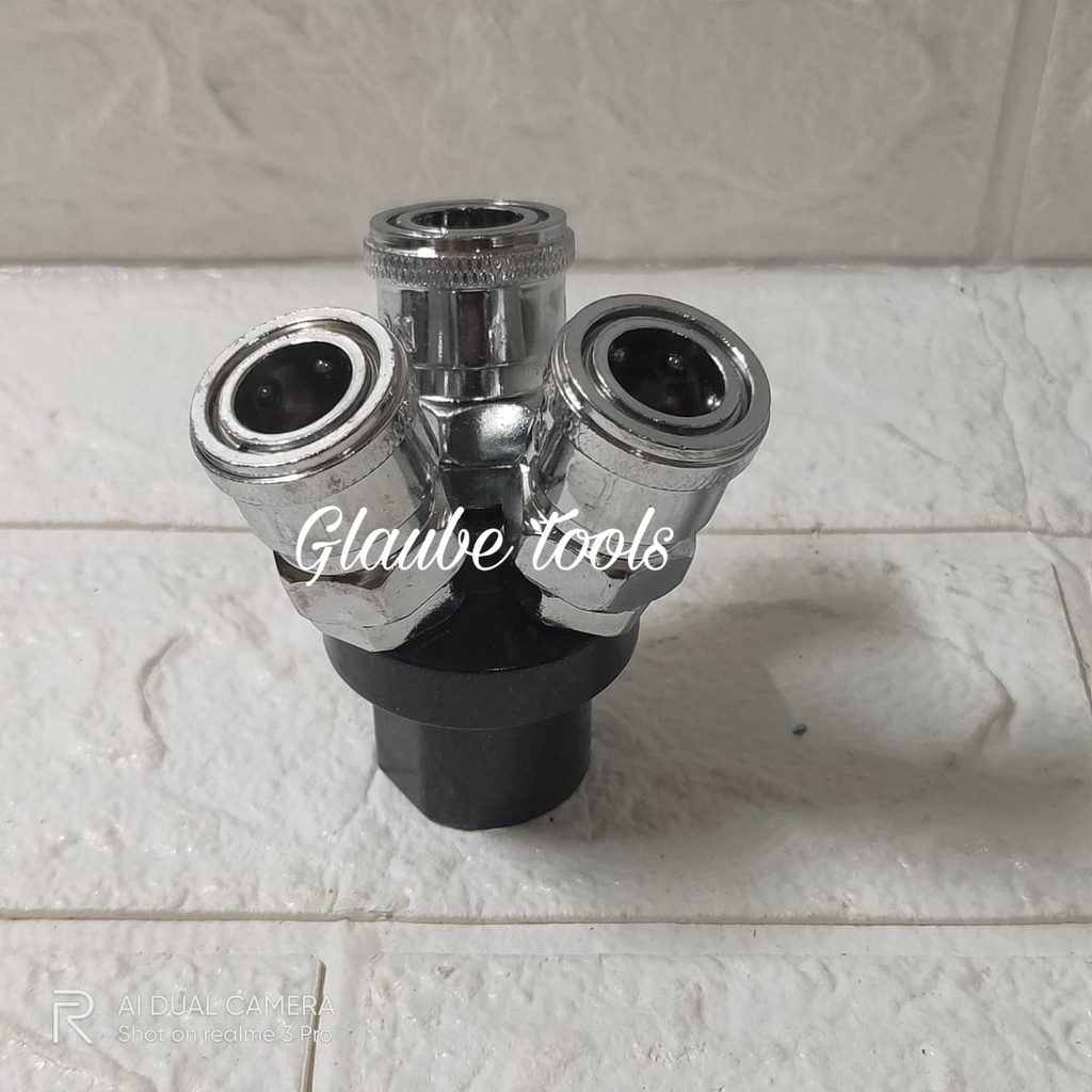 Jual Air Quick Coupler 3 Pass Coupler Cabang 3 Way Coupler Angin ...
