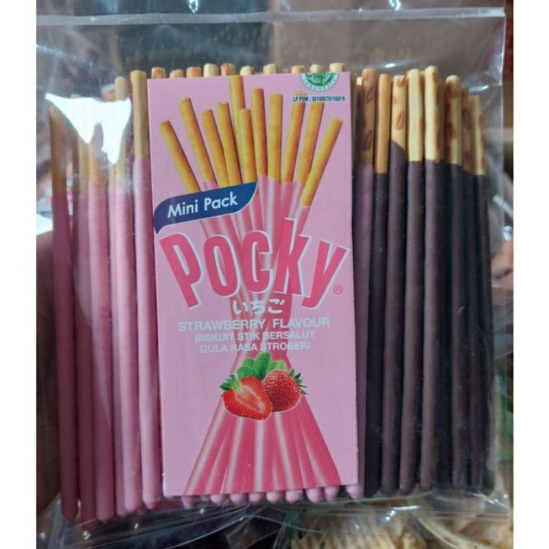 Jual POCKY COKLAT / POCKY STRAWBERRY / POCKY MiX 2 RASA +-150gr FREE ...