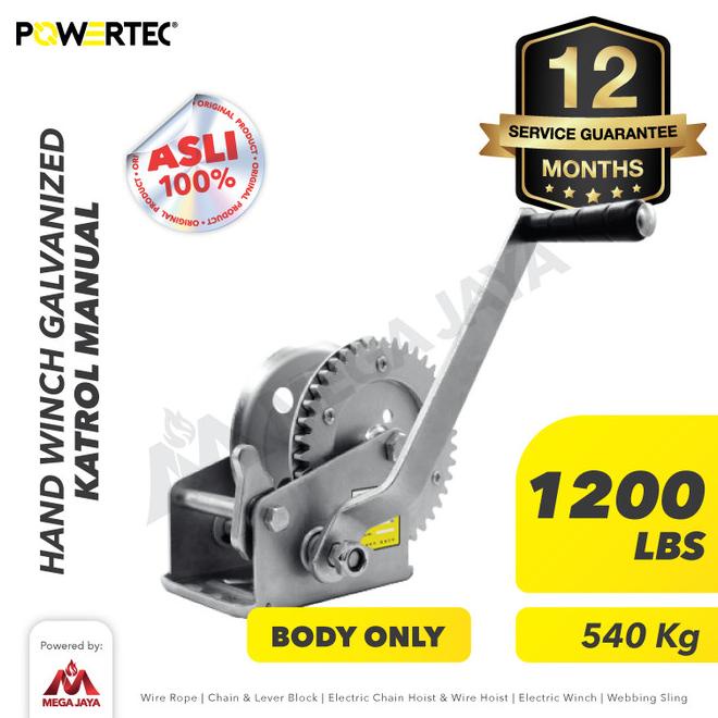 Jual Hand Winch / Boat Winch / Katrol Manual 1200Lbs / 540Kg Powertec Galv | Shopee Indonesia