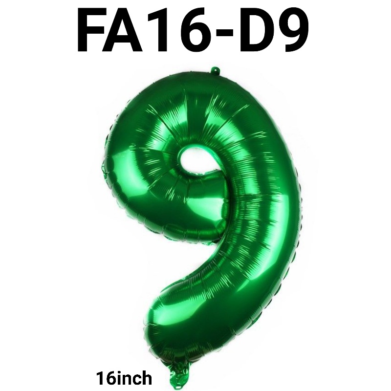Jual FA16-D Balon foil angka 16 inch 40 cm nomer nomor hijau ijo green ...