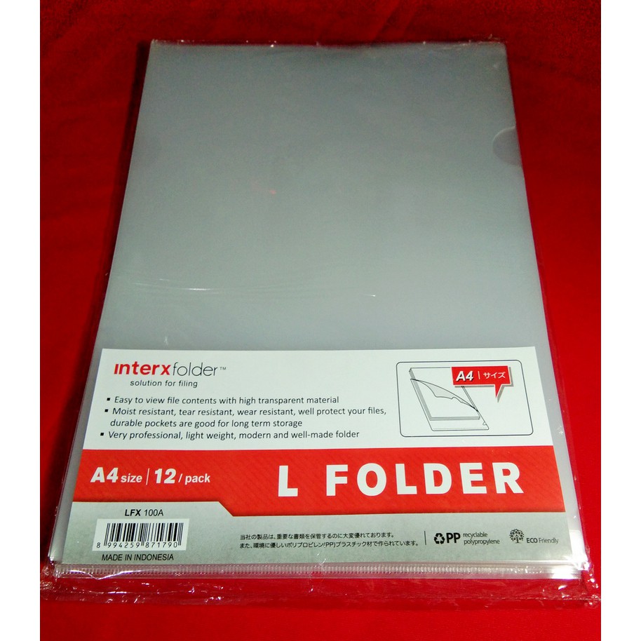 Jual InterX Folder LFX-100A Map L A4 ( 1 Pack - 12 Pcs ) ( IRRA STORE ...