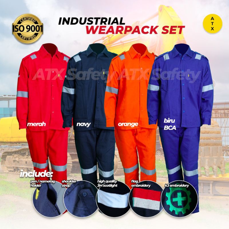 Jual Wearpack safety model setelan baju + celana ATX / werpak / wearpak ...