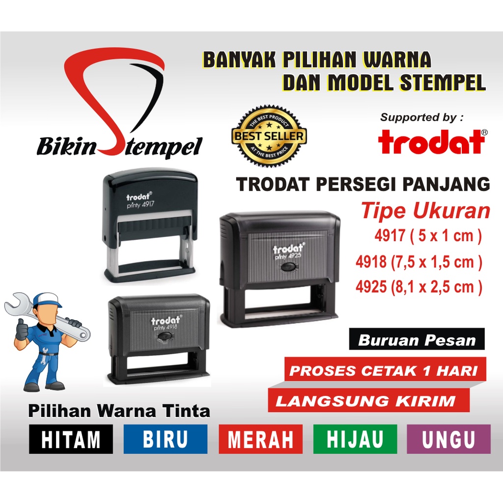Jual Stempel Trodat 4917 4918 4925 I Stempel Custom Otomatis I Stempel Pegawai Perusahaan Logo ...