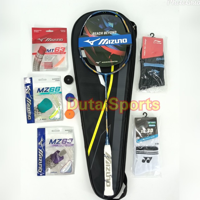 Jual Raket Mizuno Carbosonic Ace + Senar Mizuno + Pasang - Biru | Shopee Indonesia