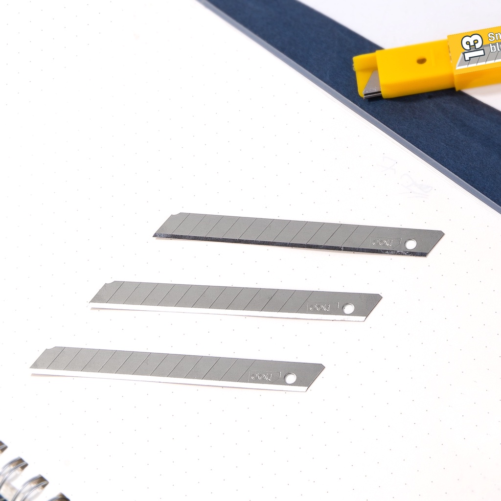 Jual Deli Utility Knife Blade / Refill Isi Pisau Cutter 10 pcs 9mm EDL ...