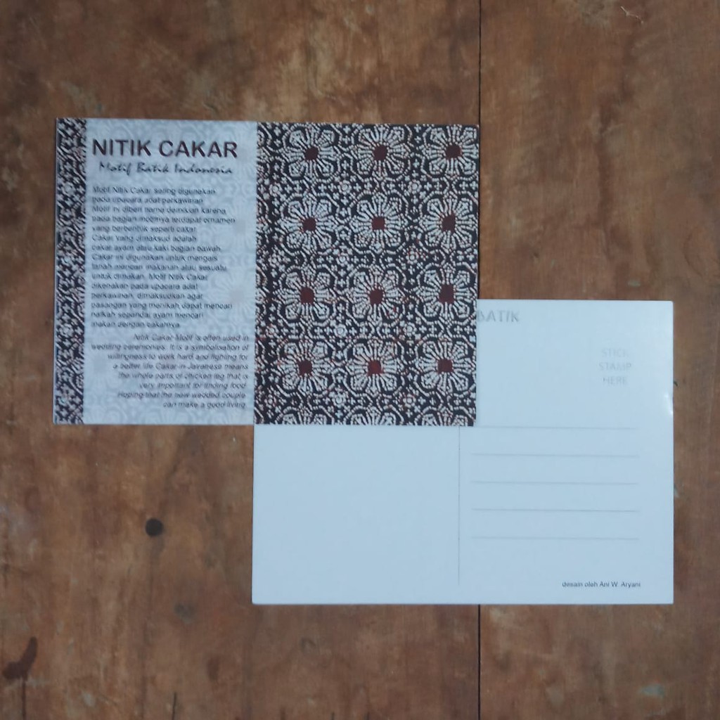 Jual KARTU POS BATIK POSTCARD MOTIF NITIK CAKAR | Shopee Indonesia