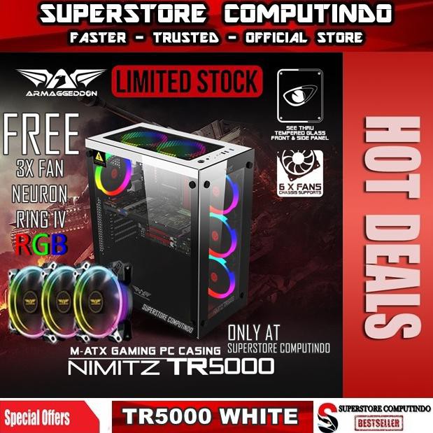 Jual ARMAGGEDDON NIMITZ TR5000 - ATX GAMING PC CASING - Putih TERMURAH | Shopee Indonesia