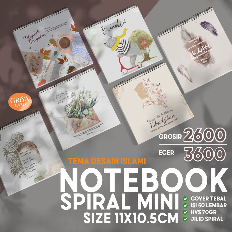 Jual NOTE BOOK SPIRAL MINI UKURAN 11X10.5CM | NOTEBOOK AESTETIC BANYAK PILIHAN MOTIF | bloknote ...