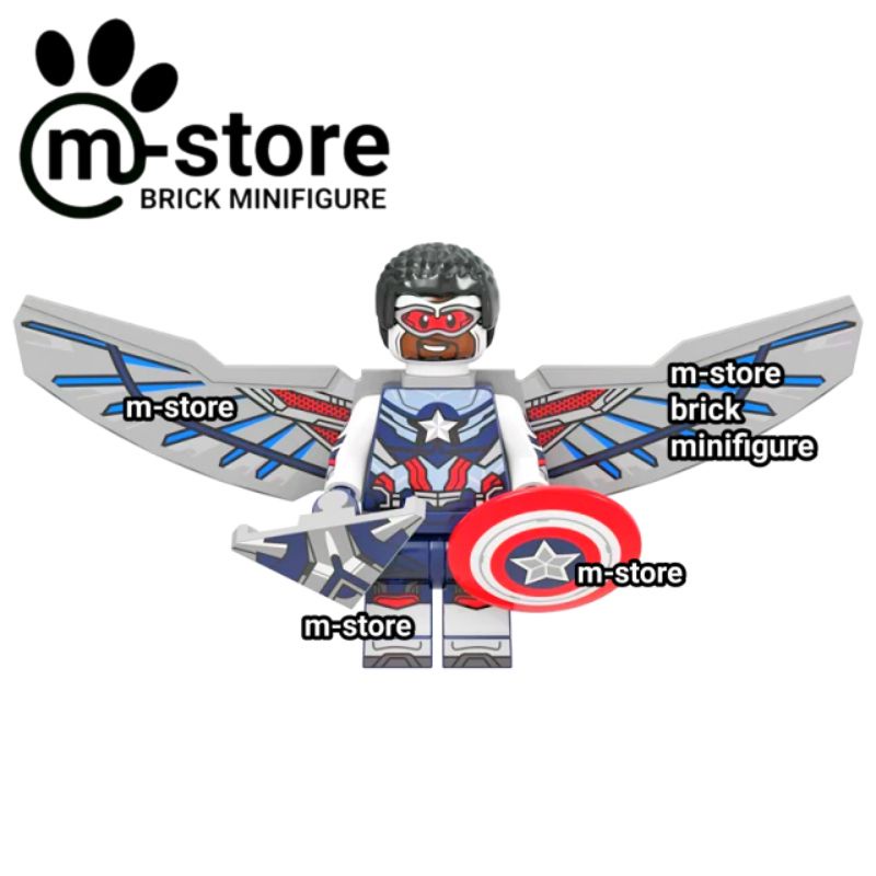Jual brick captain america falcon sam wilson mini toy figure | Shopee ...