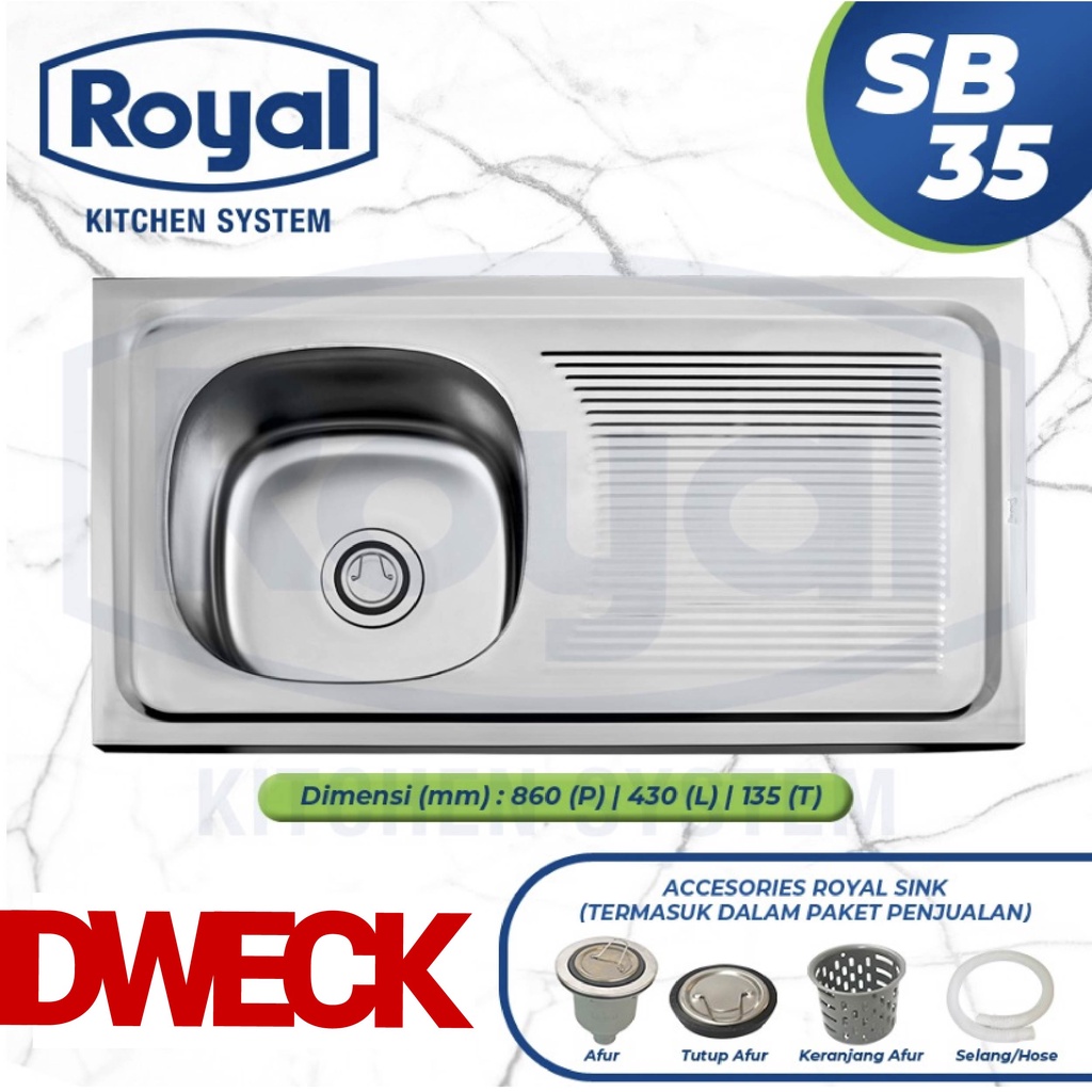 Jual Bak Cuci Piring Royal SB 35 Stainless Steel | Shopee Indonesia