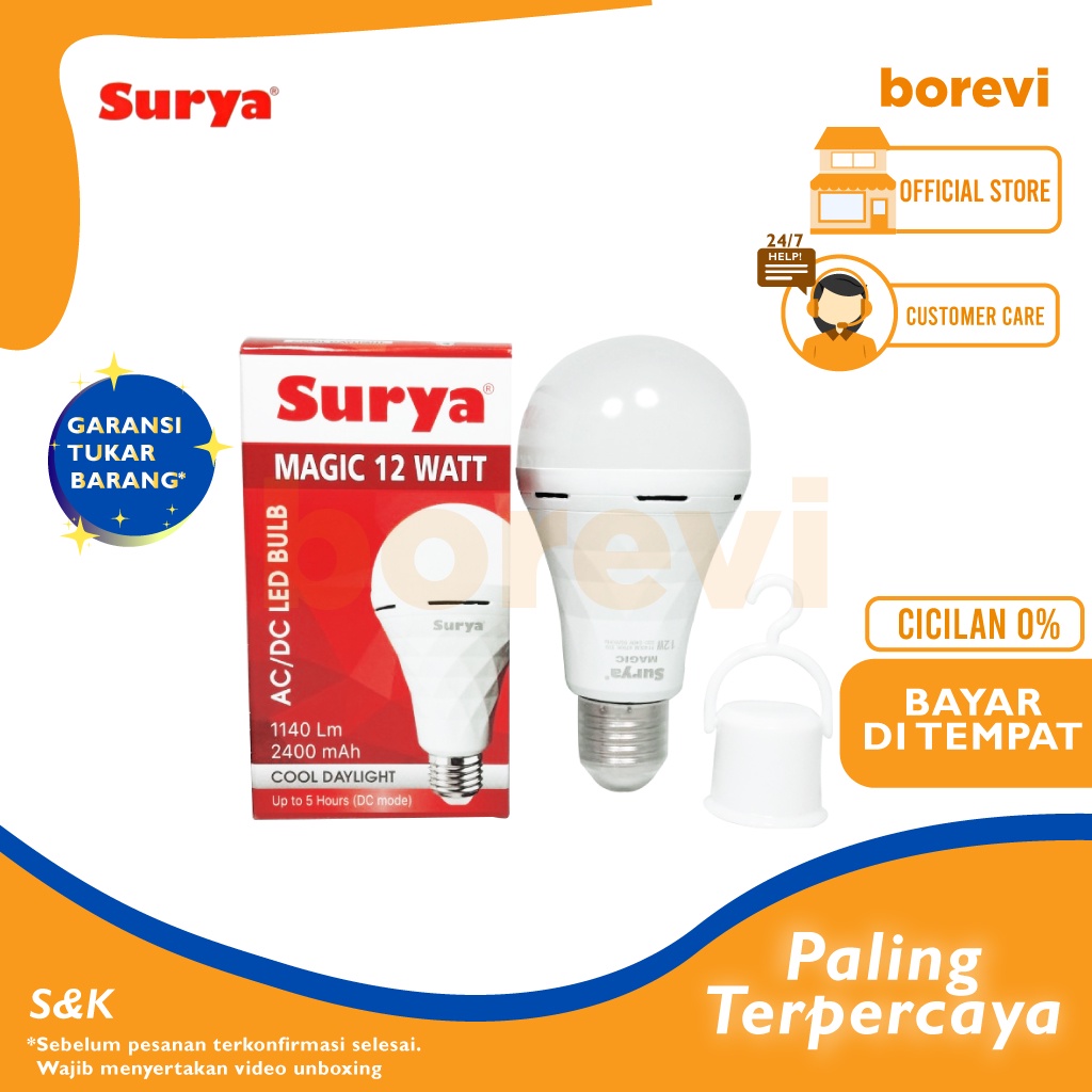 Jual LAMPU LED SURYA MAGIC 12W / BOHLAM LED MAGIC EMERGENCY 12 WATT | Shopee Indonesia