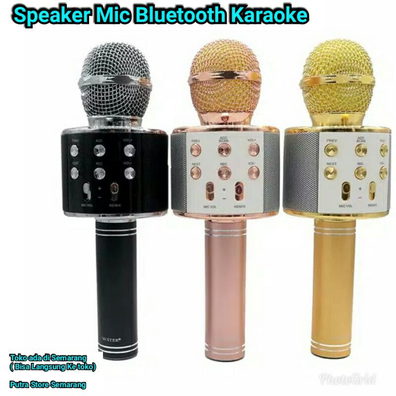Jual Speaker Mic bluetooth Mic karaoke Mik WS858 Portable | Shopee ...