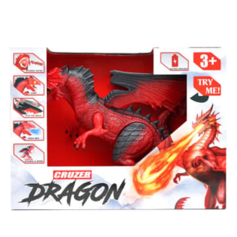 Jual Cruzer Dragon Red Flame Robot Naga Jalan suara gerak | Shopee ...