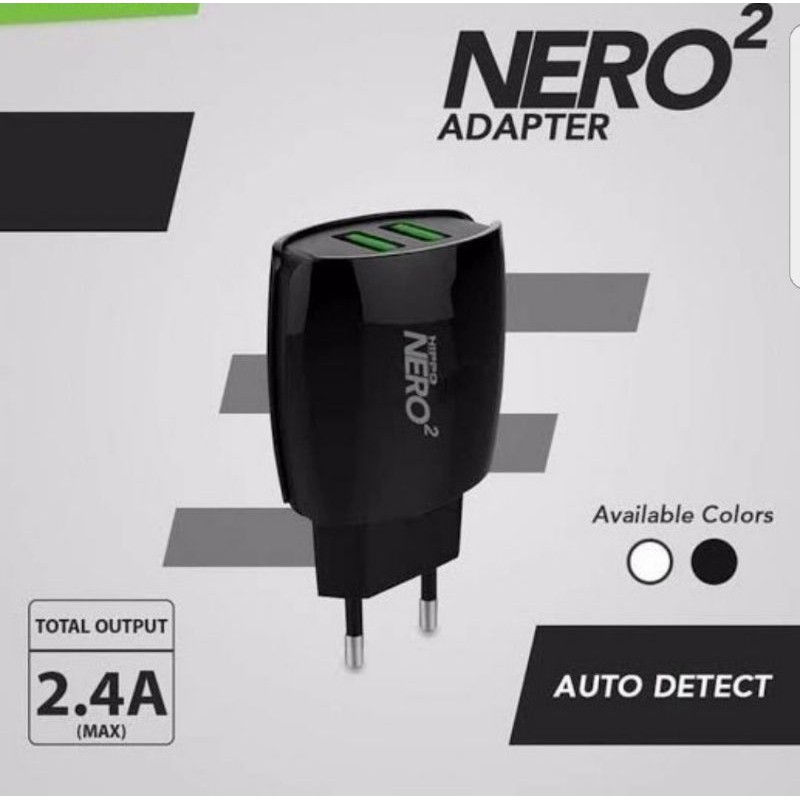 Jual Hippo Nero2 Adaptor Simple Pack-2 Port Dengan Total Output 2.4A ...