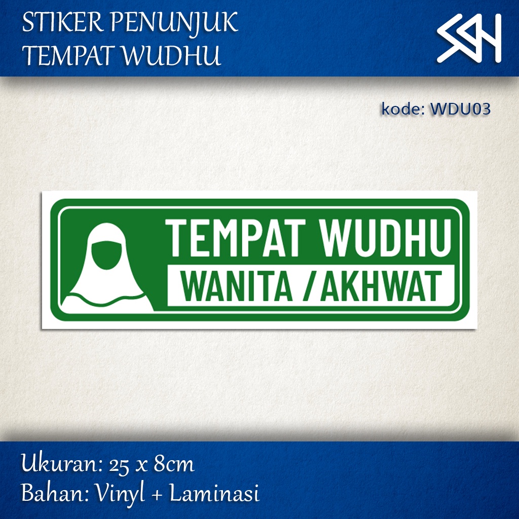 Jual Sticker ARAH | Stiker PENUNJUK TEMPAT WUDHU | 25 x 8 cm | Tahan ...