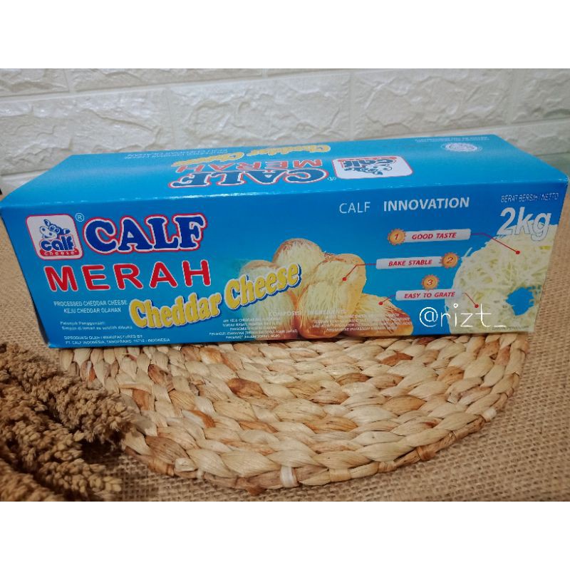 Jual JUAL CALF MERAH Cheddar Cheese Kemasan 2 Kg | Shopee Indonesia
