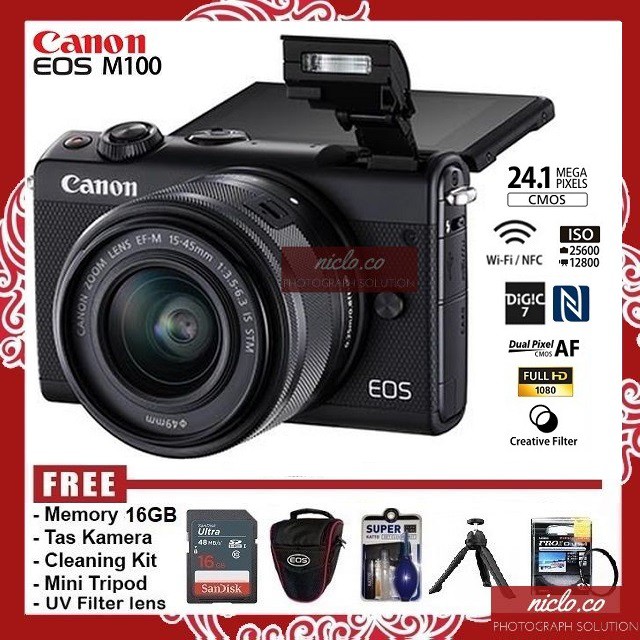 Jual [NEW] KAMERA CANON EOS M100 + LENSA KIT 15-45MM IS STM WiFi ...