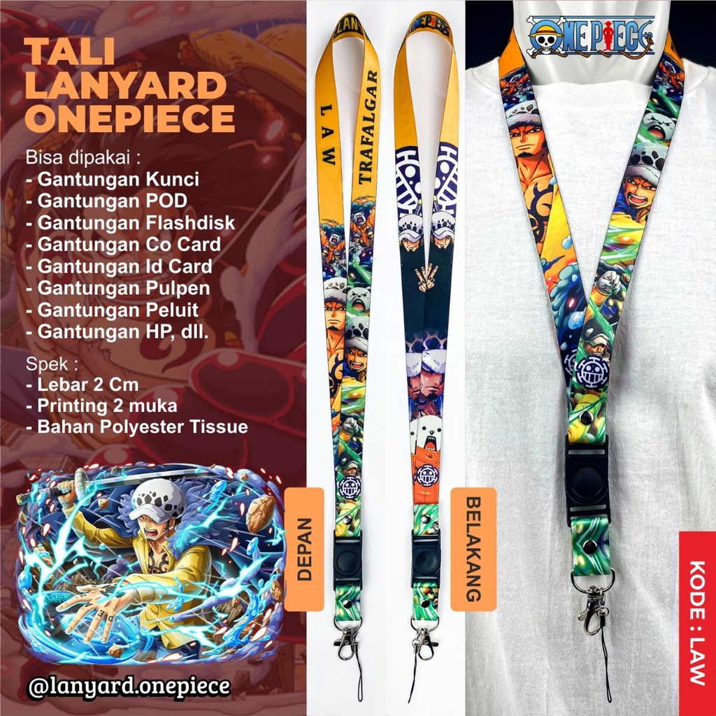 Jual Tali Id Card One Piece Anime Bisa untuk Lanyard Pods, Lanyard Id ...
