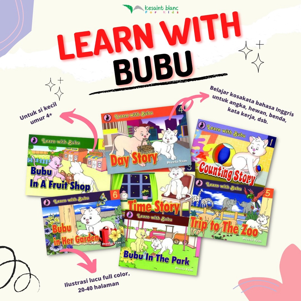 Jual Kesaint Blanc - Paket Buku Cerita Anak Seri Learn with Bubu (7 ...