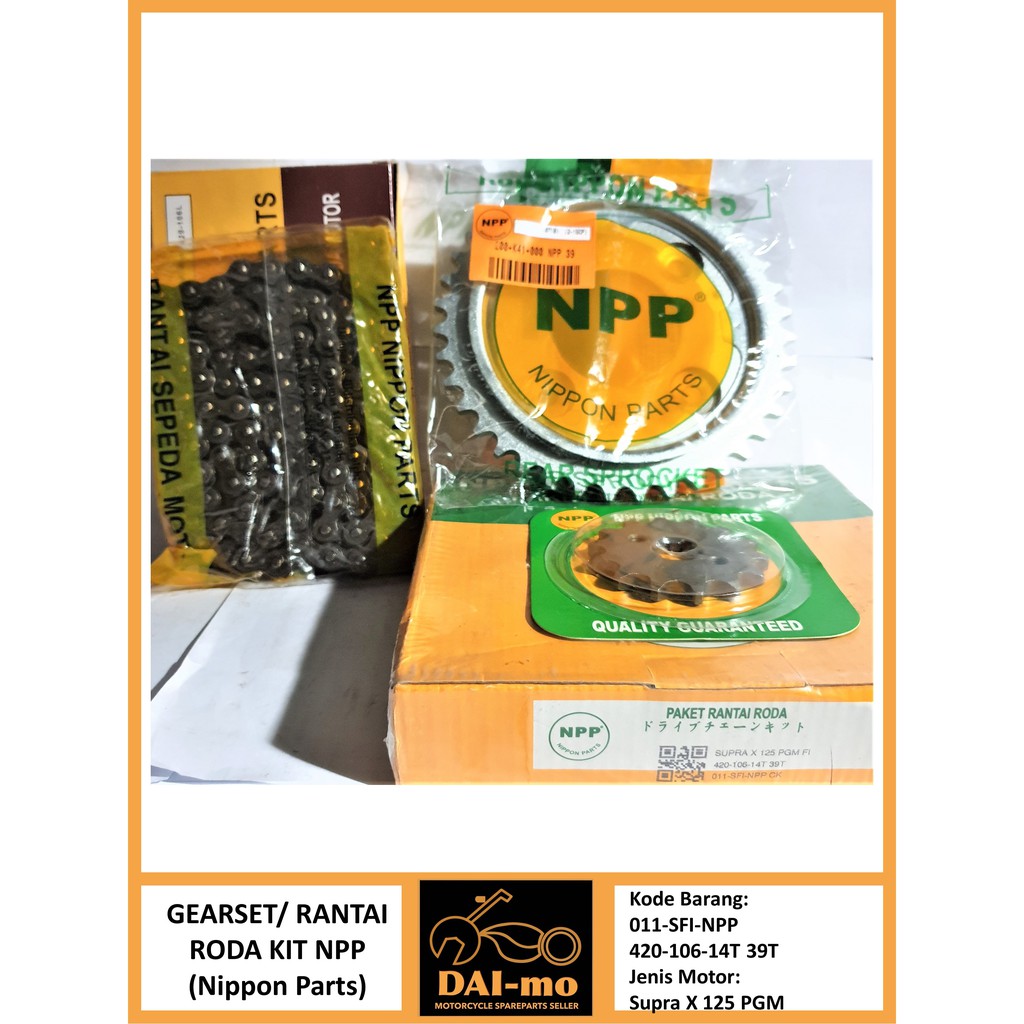 Jual Gear Set Supra X 125 PGM FI Injeksi NPP/ Gir Set Rantai 420 ...