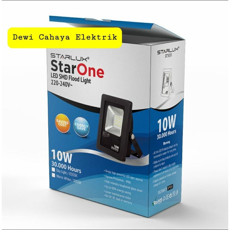 Jual Lampu Sorot LED 10W IP66 - Lampu Tembak - LED SMD Flood Light Cahaya Putih dan Kuning ...