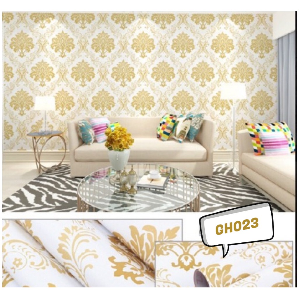 Jual Wallpaper Dinding Batik Gold GH023 Wallpaper Kamar Uk 45x8 meter ...