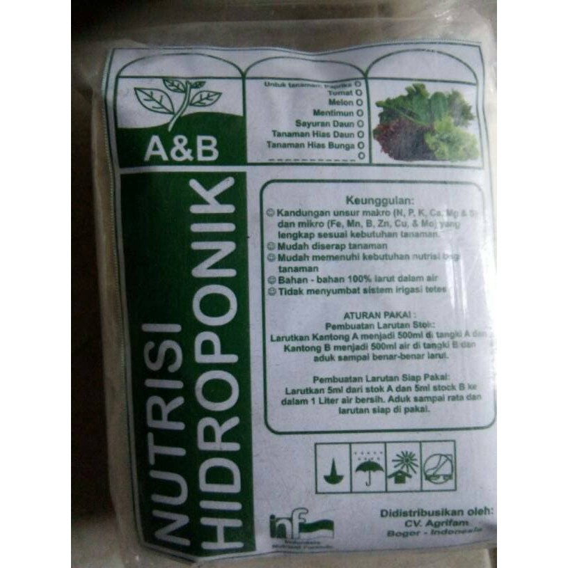 Jual Nutrisi Hodroponik AB Mix Kecil larutan stok 500 ml untuk 100 ...