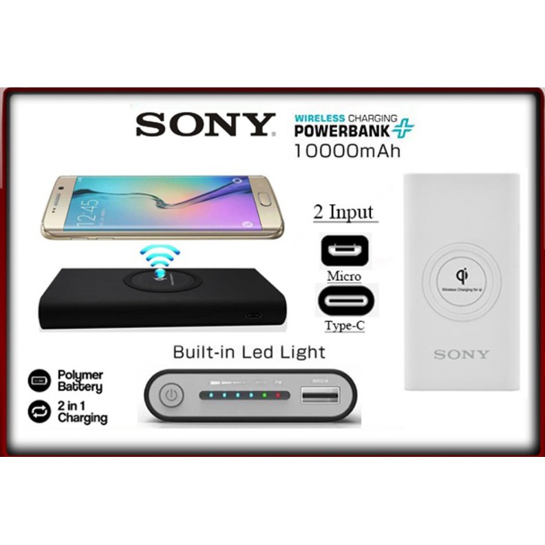 Jual Power Bank Wireless Sony 10000 MAh | Shopee Indonesia